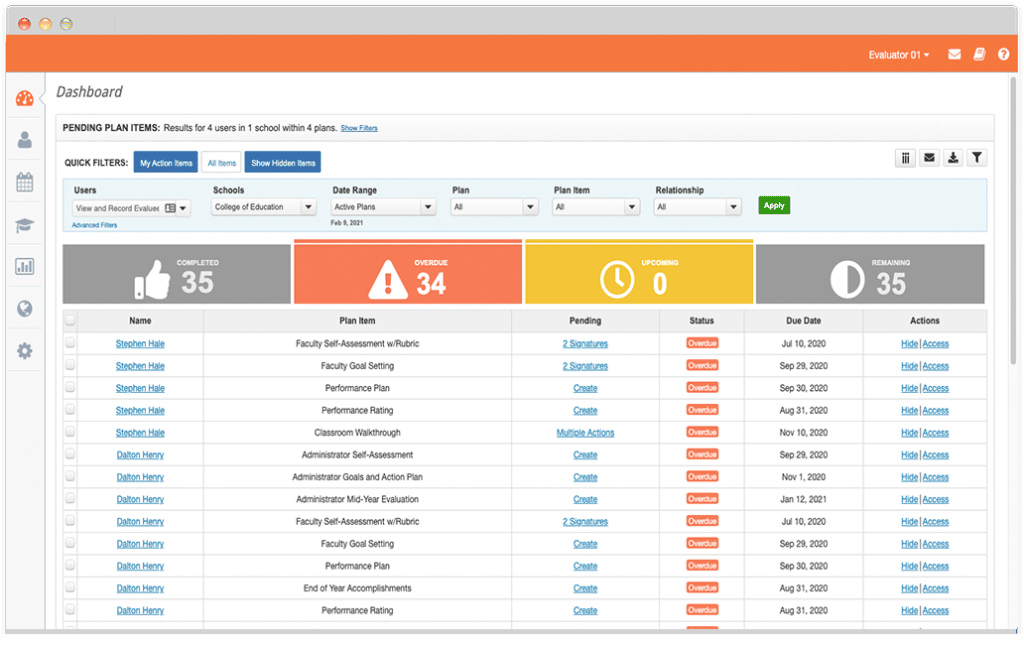 Higher Education Professional Development Tracking
