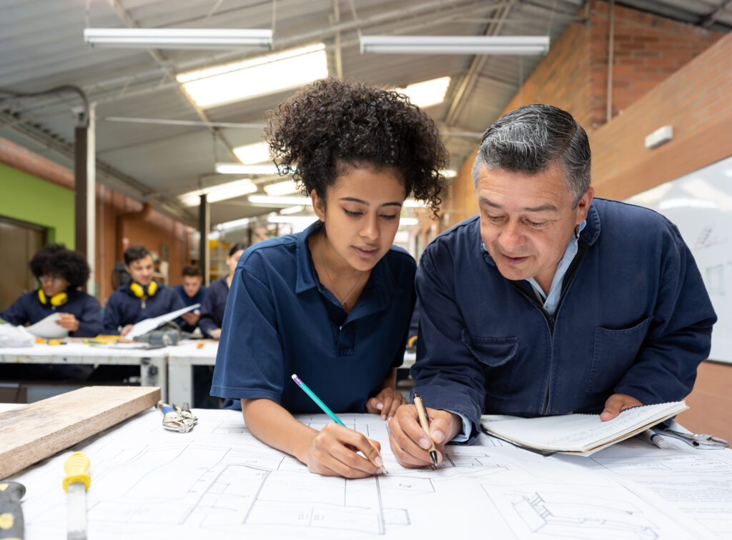 Career and Technical Education Prepares Students for Work - Vector ...