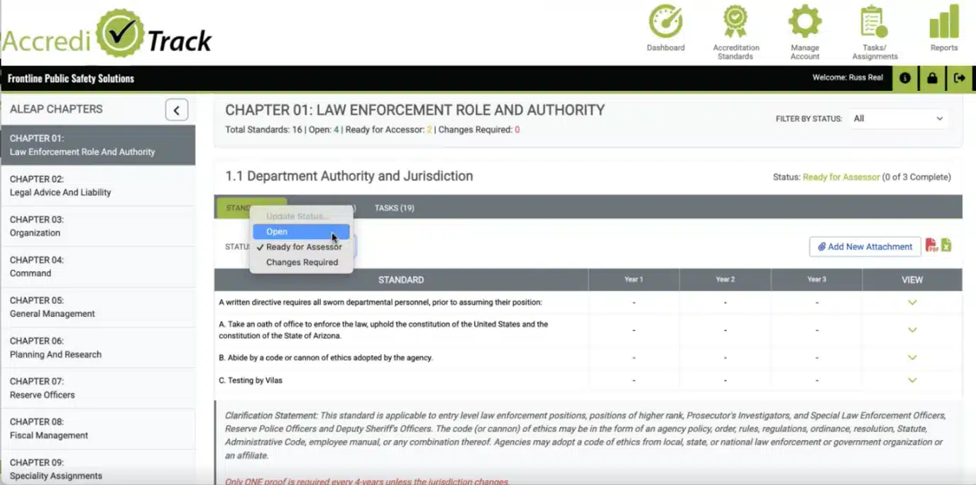 Law Enforcement Accreditation Management Software